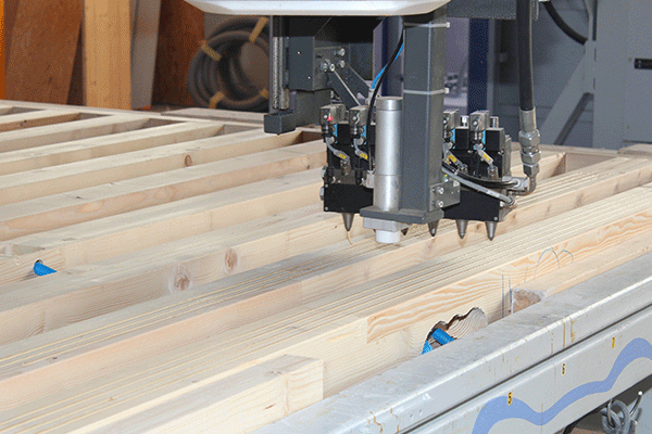 Process reliability for single-component PUR adhesive application in timber construction | Robatech